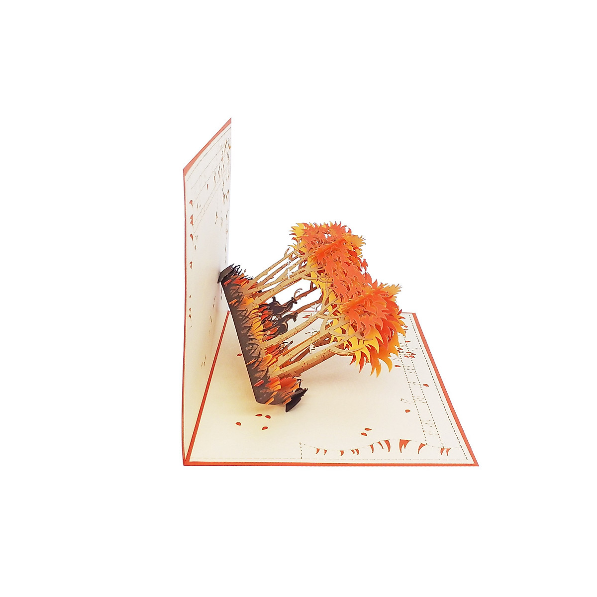 AIT PAPER ART Deer Pop Up Thank You Card, 3D A Couple of Deer in Forest Birthday Cards, Funny Birthday Card for Valentine's Day, for Wedding, Thanksgiving, 1 Card 5 x 7 inch, 1 Envelope