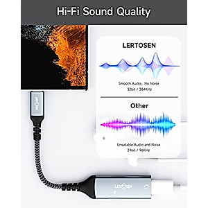 LERTOSEN USB C Splitter, Dual USB C Headphone and Charger Adapter,2-in-1 USB C PD 3.0 Charging Port to Aux Audio and 60W Fast Charging Dongle Cable Cord for Galaxy S22/S21/S20/Note 20,Pixel 4/3/2/XL