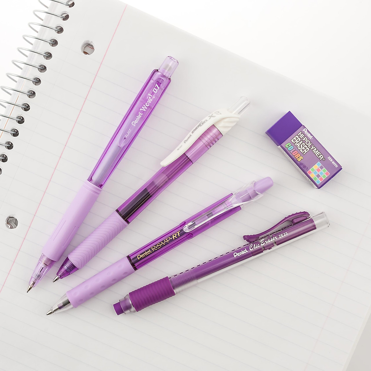 Pentel Color Shades Writing Pack - Pastel Violet (BLBKALZBPV)