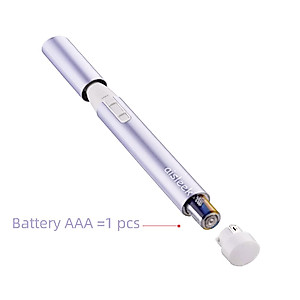 Eyebrow Trimmer, Facial Hair Trimmer Precision Detailer with Rinseable Blade, Battery Powered Double-Sided Eyebrow Razor with Comb, Compact Pen-Size Safe Painless Shaver for Chin Peach-Fuzz