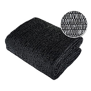 Agfabric 50% Shade Cloth Sunblock Shade Cloth Cover with Clips for Plants 6.5’ X 20’, Black