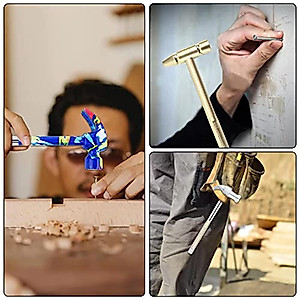 YOUMI 6 in 1 Metal Hammer & Screwdriver Multitool Set with Anti-Slip Grip Handle Slotted/Flat Head Phillips Screwdriver Nail Puller and Claw Hammer Best Gift for Sweetheart(Silver Yellow)