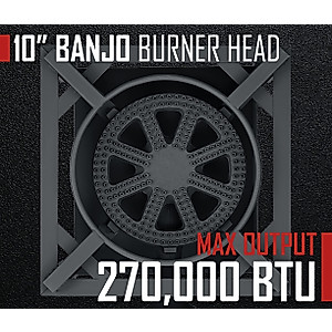 Concord Professional Single Banjo Wok Burner with Stand. Drop In Wok Edition. Up to 270,000 BTU. Great for Home Brewing, Wok Stir Fry, Turkey, Etc. (16")