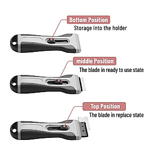 Bates- Razor Blade Scraper, Razor Scraper Set with 15 Extra Blades, Razor Scraper with Built-in Blade Storage Box, Window Scraper Tool, Glass Scraper Blades, Blade Scraper, Razor Blade Retractable