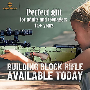 CampCo Sniper Rifle Gun Building Blocks Blaster Kit, like Lego & NERF, 14+ yrs & Adults, 1491 pcs 3D, Simulation Weapon Toy, DIY, Mechanical Model Kit