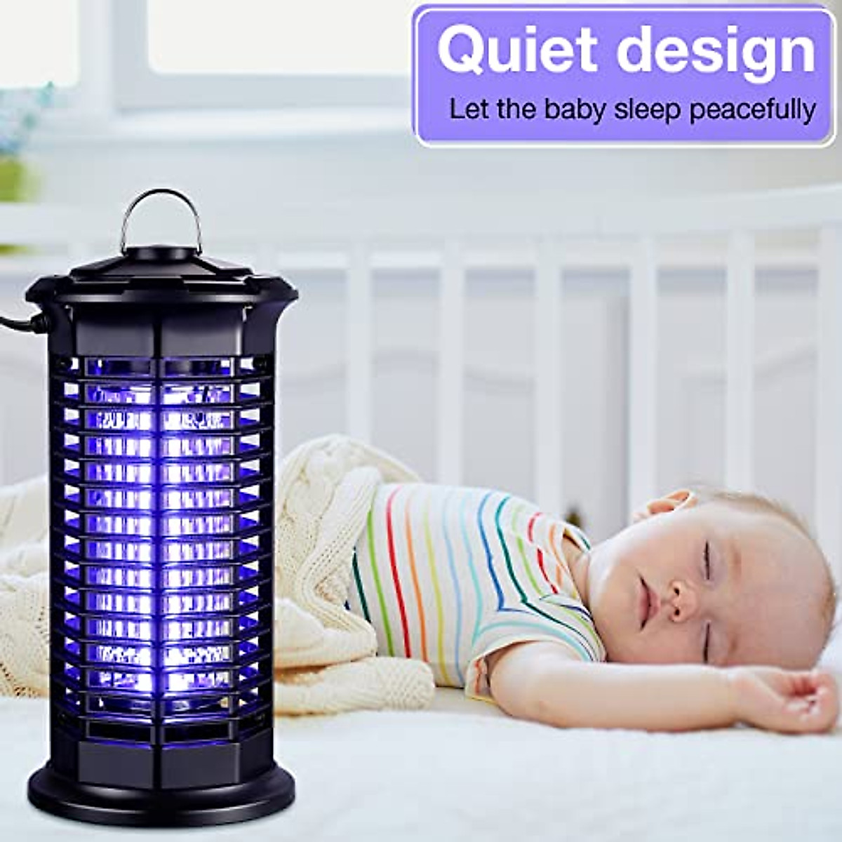 3 Pieces Bug Zapper Outdoor Indoor with Light Electric Mosquito Zappers Killer Electric Insect Fly Trap Insect Killer Insect Catcher for Home for Patio Bedroom Bathroom Living Office Courtyard