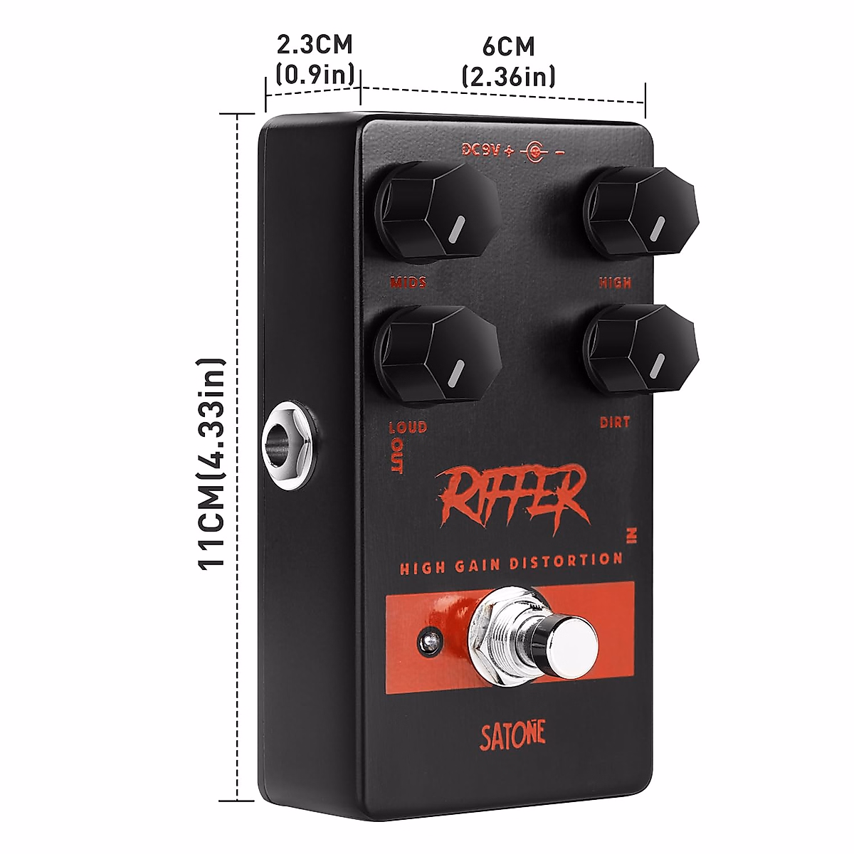 Satone S811 Riffer High Gain Distortion Electric Guitar Effect Pedal - High Gain Distortion Effect Preset Acoustic Metal Pedal with True Bypass