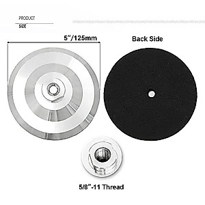 SHDIATOOL 5 Inch Backer Pad or Backing pad of Aluminum Body with 5/8-Inch-11 Thread for Diamond Pads(2-Pack)
