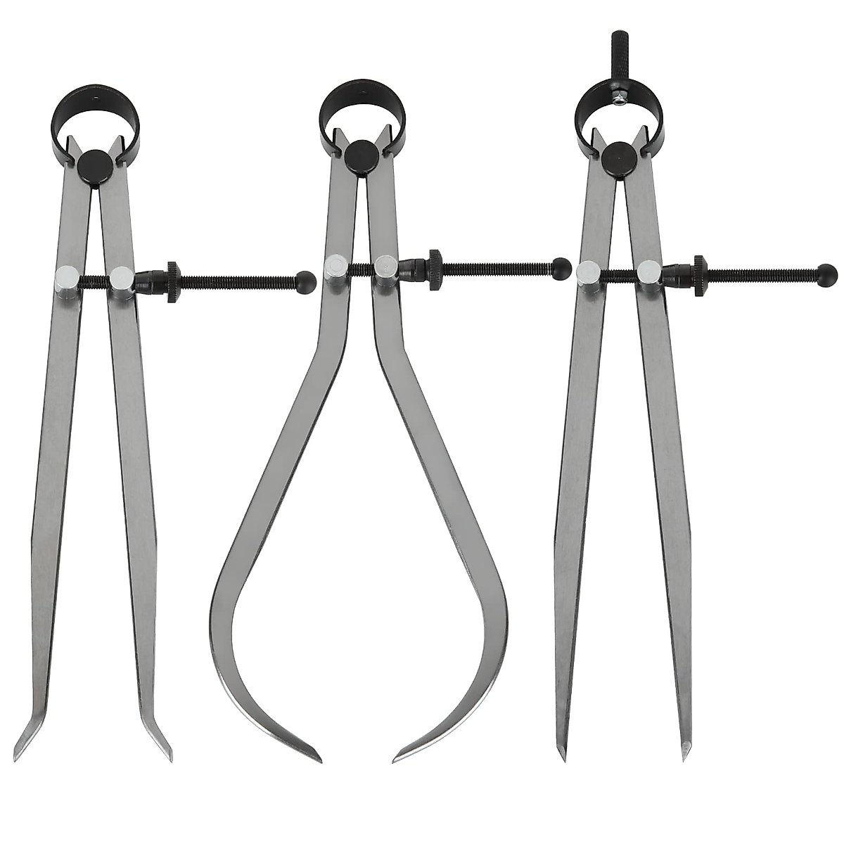 3 Piece Spring Caliper / Divider Set, 8 inches Inside Spring Outside Divider Caliper Set, Calipers Measuring Tool for Wood Turning Lathe Projects