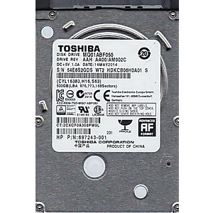 MQ01ABF050, AA00/AM002C, HDKCB06H0A01 S, Toshiba 500GB SATA 2.5 Hard Drive