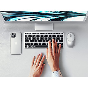 Satechi Slim X1 Bluetooth Backlit Keyboard – Illuminated Keys & Multi-Device Sync – for M2/ M1 MacBook Pro/Air, M2/ M1 iPad Pro/Air, M2 Mac Mini, iMac M1 (Silver)