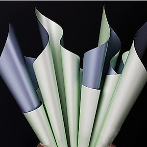 Rikyo 20 Sheets/4 Color Flower Rose Wrapping Paper,Vintage Style Waterproof Gift Packaging Florist Bouquet Wraps,Christmas Gift Flower Packaging Paper 22.5x22.5 Double Sided Colors