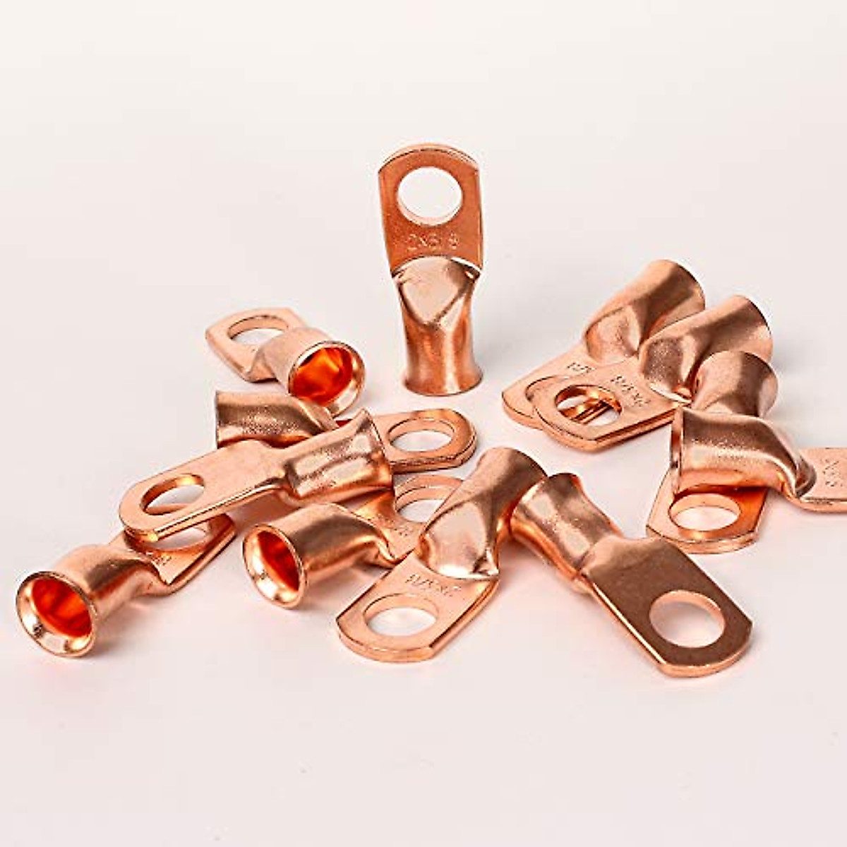 Heavy Duty Copper Wire Lugs Battery Cable Ends Eyelets Ring Terminal Connectors 2x3/8 12Pcs