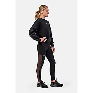 NEBBIA Black Mesh Design Leggings Breathe 401