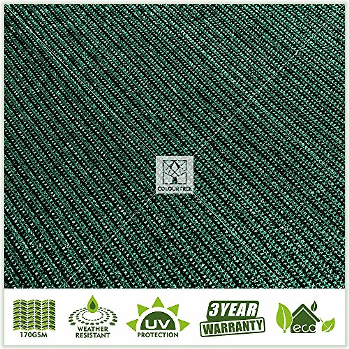 ColourTree Customized Size Fence Screen Privacy Screen Green 6' x 46' - Commercial Grade 170 GSM - Heavy Duty - 3 Years Warranty - Cable Zip Ties Included