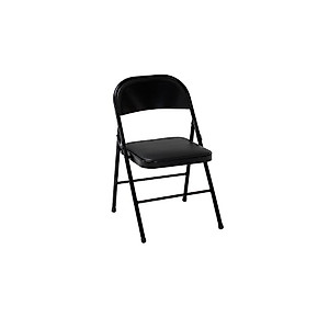 AureIn Folding Chair (4 Pack): Stylish Seating Solution, Folding Chair,Folding Chairs,Folding Chairs Set of 4metal Outdoor Chairs, Suitable for Indoor use,18.50 x 18.42 x 29.92 Inches,Black.