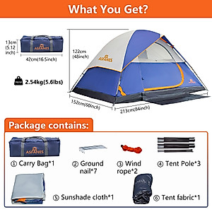 ASFANES 2 Person Waterproof Tents for Camping Easy Setup Outdoor Portable Backyard Camping Tents Suitable for Car, Backpacking, Hiking, Picnic or Fishing, Navy Blue