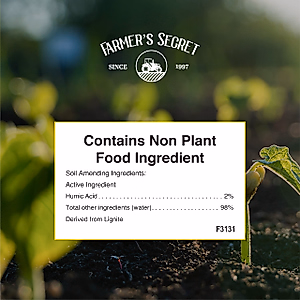 Farmer’s Secret Soil Revitalizer (8oz) - Organic (OMRI Listed) Soil Microbe Booster - Liquid Compost Soil Amendment - Great for Spring Application - Activated Humic Acid