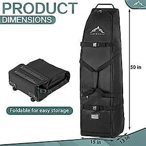 Himal Outdoors Soft-Sided Golf Travel Bag with Wheels- Heavy Duty 600D Polyester Oxford Wear-Resistant, Excellent Zipper Universal Size
