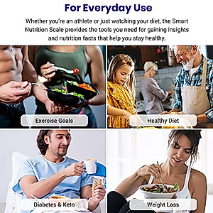 Etekcity Food Kitchen Scale, Digital Grams and Ounces for Weight Loss With Smart Nutrition App, 19 Facts Tracking, Baking, Cooking, Portion Control, Macro, Keto, 11 Pounds-Large, Stainless Steel