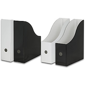 Simple Houseware White/Black Magazine File Holder Organizer Box (Pack of 12)