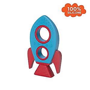 Manhattan Toy Space Themed Rocket Silicone Teether