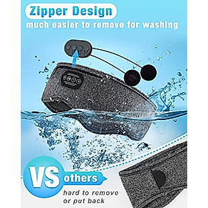 Sleep Headphones Bluetooth Sleeping Headband: 10Hrs Wireless Music Eye Mask with Soft Cozy Earbuds Comfortable Earphones for Side Sleepers (Small Size(C: 20"-22"))