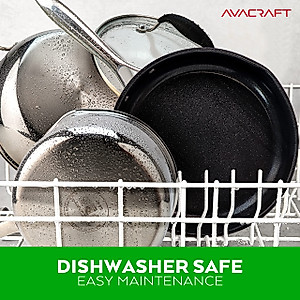 AVACRAFT Ceramic Nonstick Frying Pan with Lid, Egg Pan, Ceramic Nonstick Skillet, 100% PFOA, PTFE Toxins Free Cooking Pan, Best Ceramic Pans for Cooking (10 Inch Non-Stick Frying Pan)