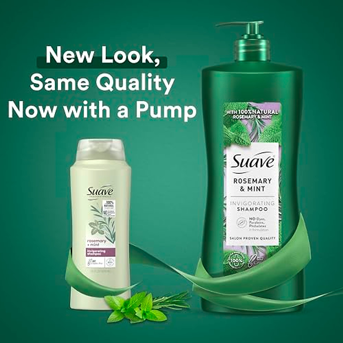 Suave Professionals Invigorating Shampoo for Dry and Damaged Hair Rosemary and Mint Paraben free and Dye free Hair 28 fl oz