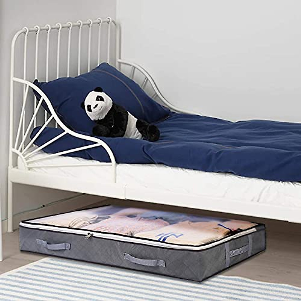 Vieshful 3 Pack 75L Underbed Storage Containers and 3 Pack 90L Clothes Storage Bags，Large Capacity Clothing Organizers for Bedding Blanket Comforter Quilt