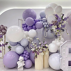 412pcs Pastel Purple Balloon Garland Arch Kit 18 12 10 5 Inch Different Sizes Light Purple Latex Balloons for Baby Shower Birthday Wedding Lavender Party Decoration