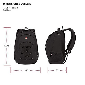 SwissGear 1186 Bungee Backpack, Black, 17-Inch