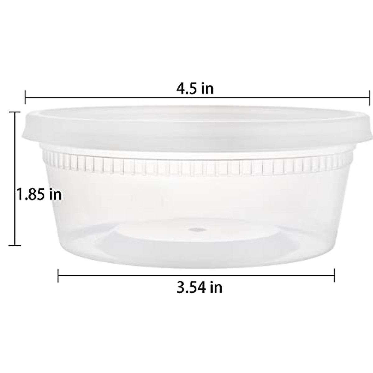 Lawei 80 Pack Plastic Deli Food Containers with Lids - 8 Oz Food Storage Containers Freezer Deli Cups for Soup, Party Supplies, Meal Prep and Portion Control