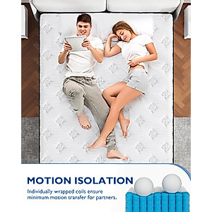 BedStory King Size Mattress - 14 Inch Hybrid King Mattress in a Box - Individual Pocket Springs for Motion Isolation, 76”x80”
