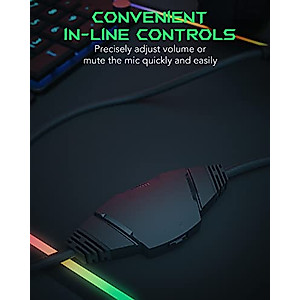 Black Shark Gaming Headset for PC, PS4, PS5, Xbox, Switch, All-in-1 Gaming Headphones with Ultra-Clear Bendable Mic, 50mm Dynamic Drivers, Noise Isolation Ear Cushions, in-line Controls - Goblin X1