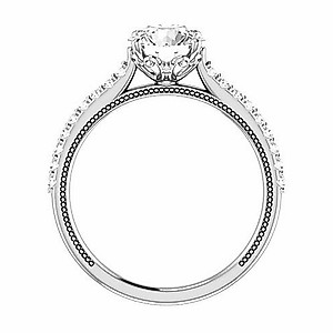 Aihpos 1.25CT Moissanite Engagement Rings for Women White Gold 925 Sterling Silver 10K 14K 18K Gold Women's Engagement Rings Wedding Anniversary with Text Engraving (10K Gold)