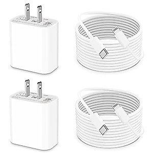 Redpark Fast Charger for iPhone, [Apple MFi Certified] 2 Pack 20W PD USB C Power Rapid Wall Charger with 6FT Type C to Lightning Quick Charging Sync Cord for iPhone 13 12 11 Pro/XS/X 8/SE/iPad/AirPods
