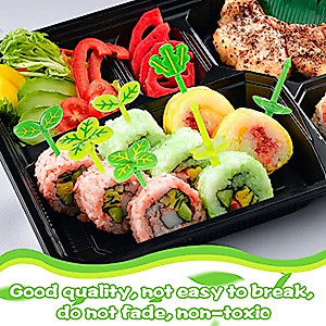 48 Pieces Food Picks for Kids Cute Mini Leaf Food Picks for Bento Box Reusable Fun Toddler Food Picks Reusable Lunch Picks Mini Cartoon Food Picks for Sandwich, Fruit, Bento Decor, Party Supplies