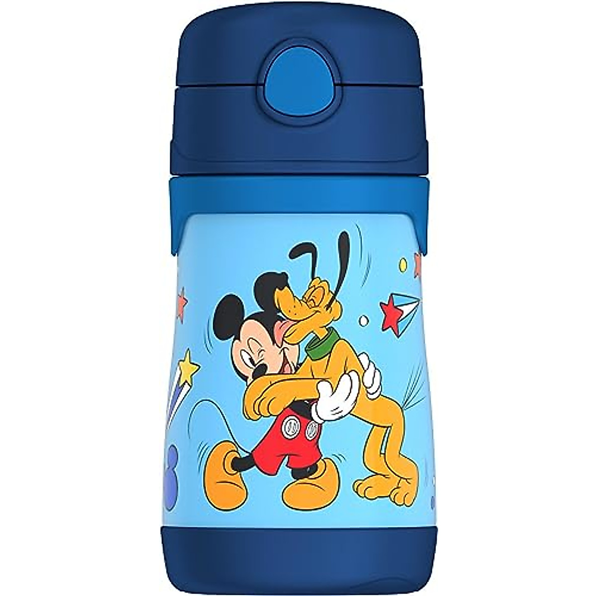 THERMOS Vacuum Insulated Stainless Steel 10oz Straw Bottle, Mickey Mouse