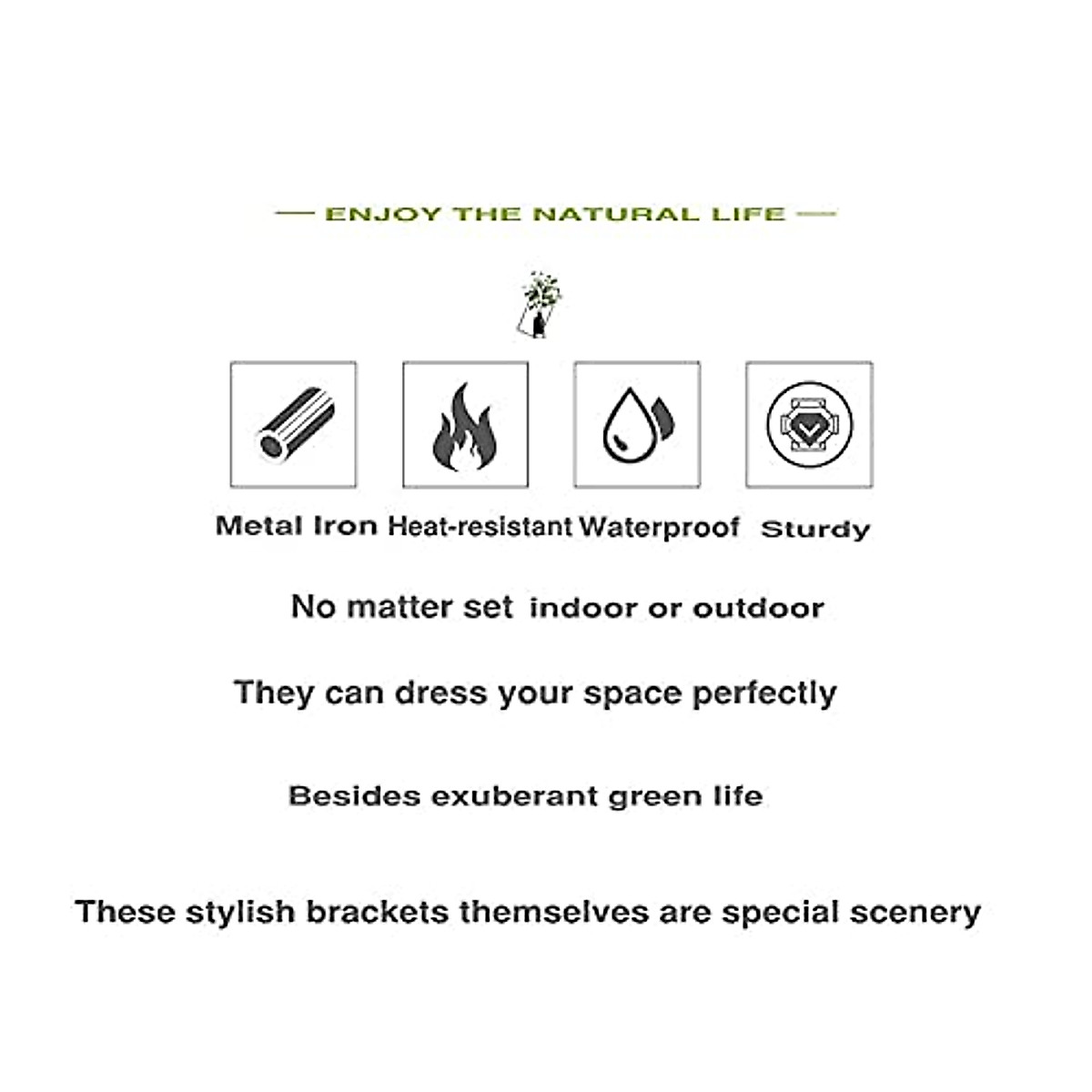 Citrine Garden Simply Style Metal Hanging Plant Brackets 10inch, Pack of 2, Wall Mount Plant Hangers, Planter Hooks for Flower Baskets, Bird Feeders in Corridor/Patio/Porch/Garden