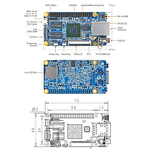 NanoPi Fire3-LTS Open Source S5P6818 1.4GHz DDR3 1GB RAM Single Board Computer Onboard Gigabit Ethernet USB 2.0 HDMI Debug 40pinGPIO Port for AI Development Support Android Debian UbuntuCore+Qt