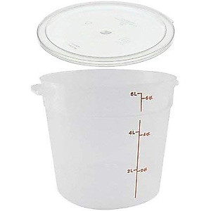 Cambro RFS6PP190 Camwear 6-Quart Round Food Storage Container with Lid