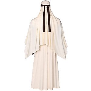 Irtysh Mens Biblical Saint Joseph Costume Jesus Robe Sherherd Costume Staffs Headwrap Hat Waist Rope Set(Brown M)