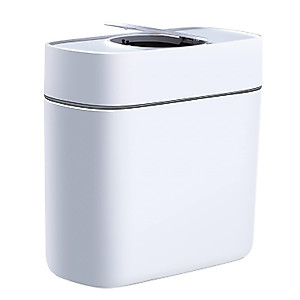 JOYBOS Small Bathroom Trash Can with Lids, 3 Gallon Garbage Can with a Lid, Mini Wastebasket for Bedroom, Slim Plastic Waste Bin Between Wall & Toilet, Suit for RV, Living Room, Office, Laundry