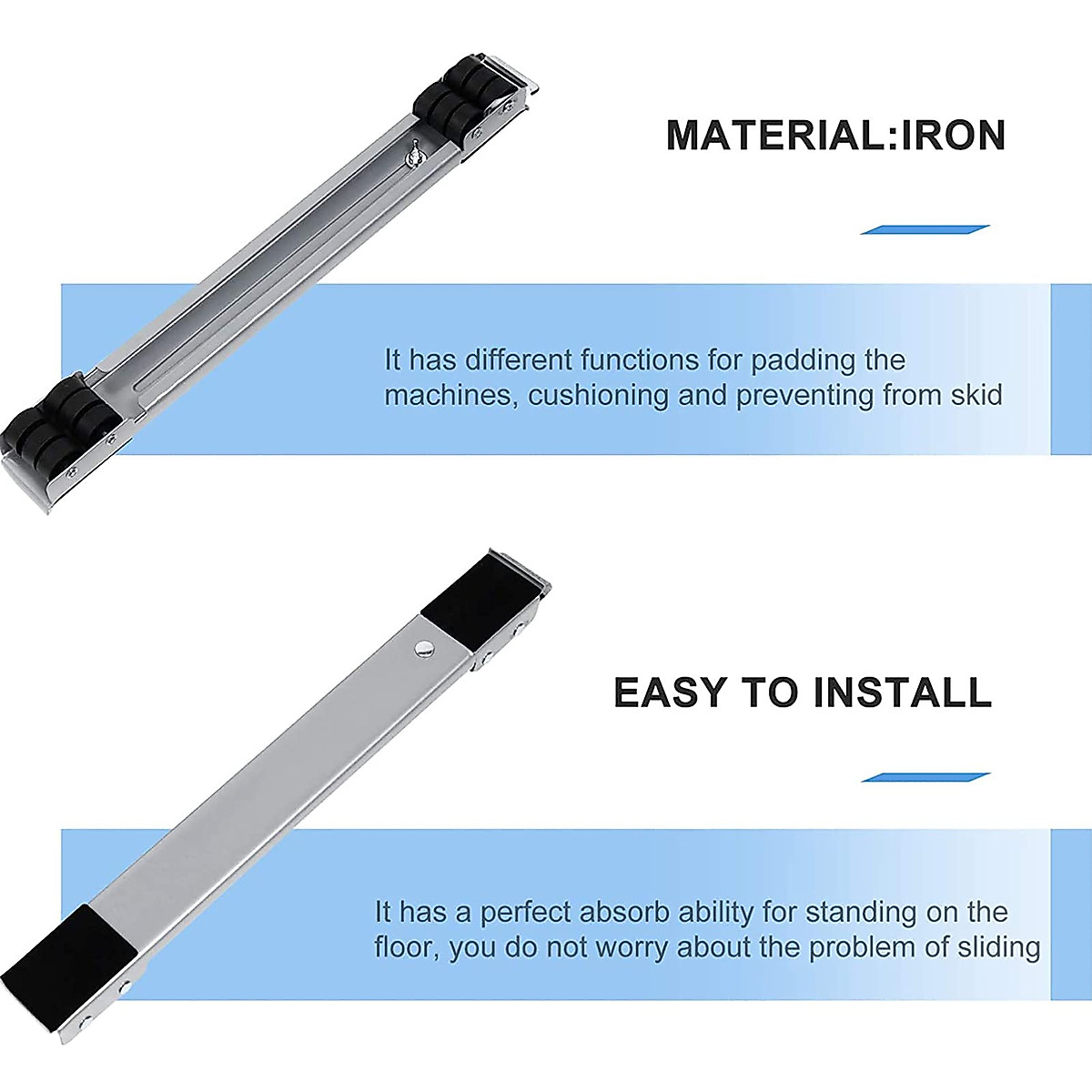 Washer and Dryer Stand Base,Portable Movable Multi-function Washing Machine Base Stand Bracket,45-70 Cm Retractable Refrigerator Floor Trays,with Brake Lock,Non-slip and Noise Reduction,Load 300 Kg