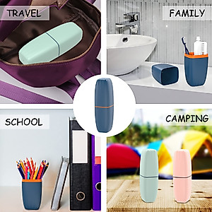 Geekboy Travel Toothbrush Holder, Portable Plastic Toothbrush Covers for Traveling, Camping, Business Trip, Home and School Supplies (Dark Blue)
