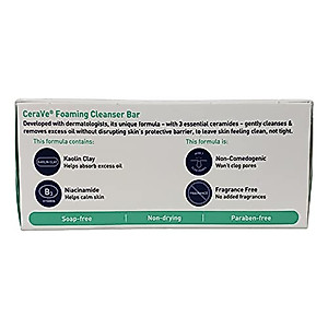 CeraVe Foaming Cleanser Bar for Normal to Oily Skin - Bundle of 6 Cleanser Bars - Fragrance Free - 4.5 oz Cleansing Bars