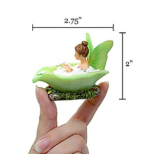 NW Wholesaler 2.75 Inch Miniature Fairy Taking a Bath Figurine - Miniature Fairy for Fairy Gardens and Garden Decor