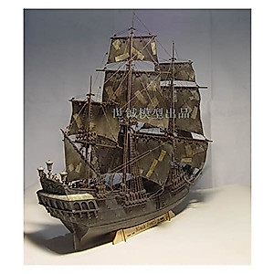 3D Pirate Wooden Kits 1: 96 Pirates of The Caribbean Black Pearl Wooden Sailboat Model Kit Collection Ornaments Display