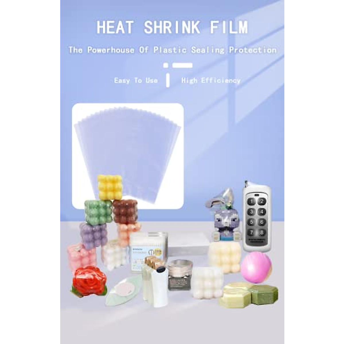 Im.Create Shrink wrap Bags - 100pcs Clear Heat Shrink Wrap for soap - PVC Remote Control Cover 4x6 Inches Shrink Plastic